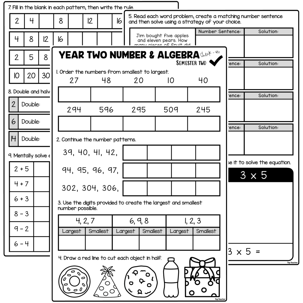 Number & Algebra Strand Assessment: Year 2 Semester 2 - Top Teacher Number & Algebra Strand Assessment: Year 2 Semester 2 - Top Teacher