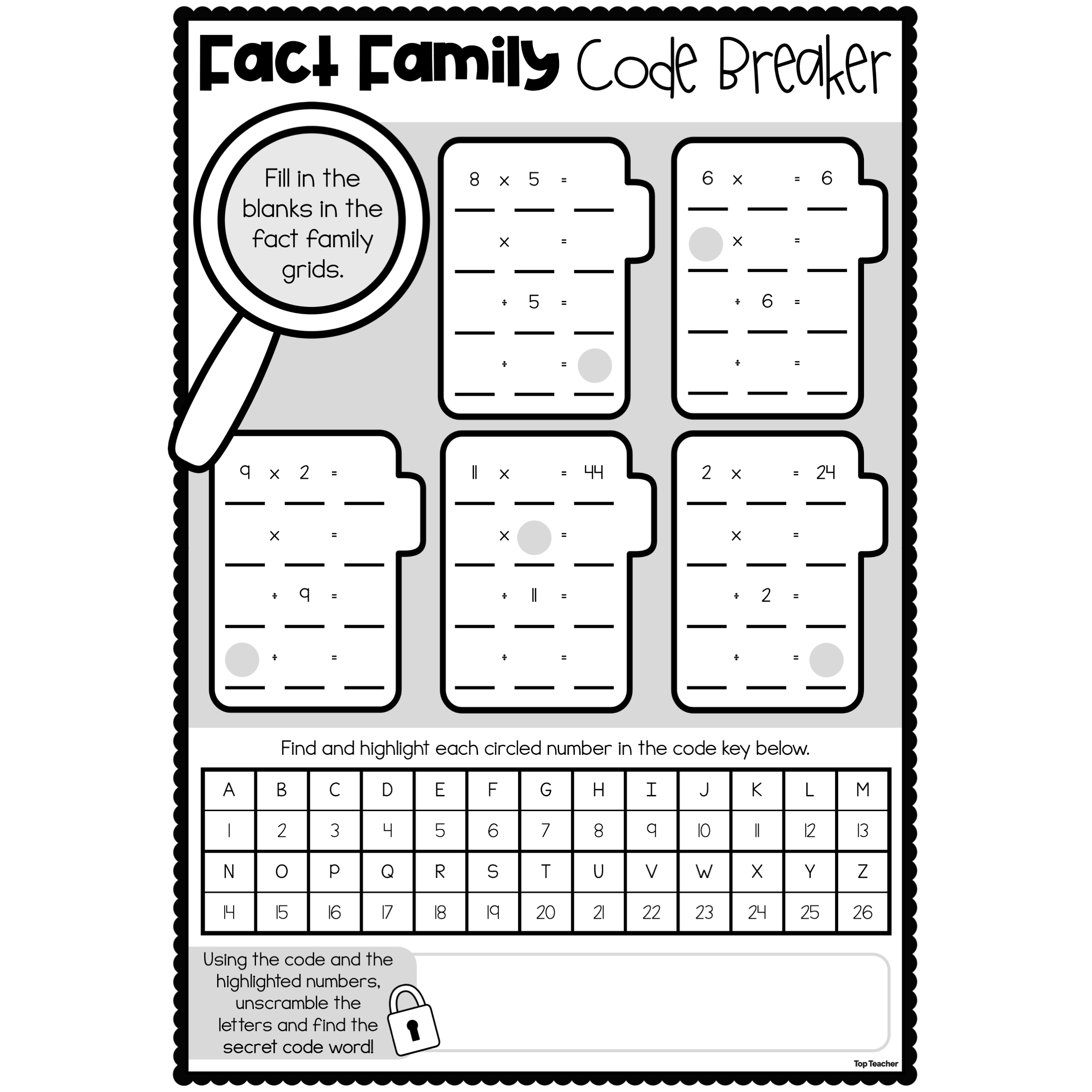 Fact Family Code Breaker Worksheets Top Teacher fact-family-code-breaker-worksheets-top-teacher