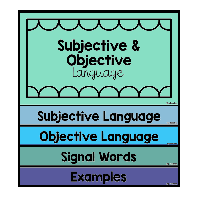 Subjective & Objective Language Flip Book – Top Teacher Subjective & Objective Language Flip Book – Top Teacher