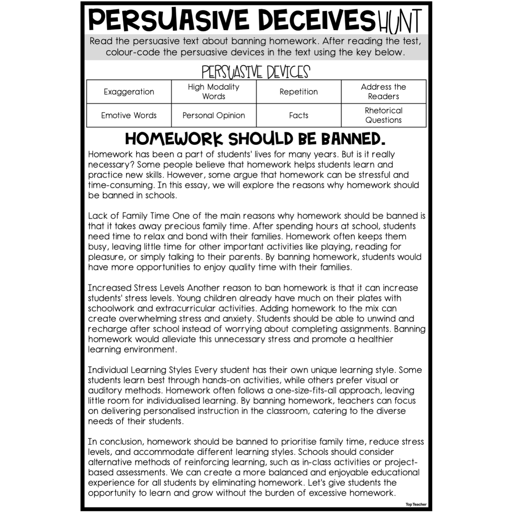 Persuasive Device Hunt! Worksheet – Top Teacher Persuasive Device Hunt! Worksheet – Top Teacher