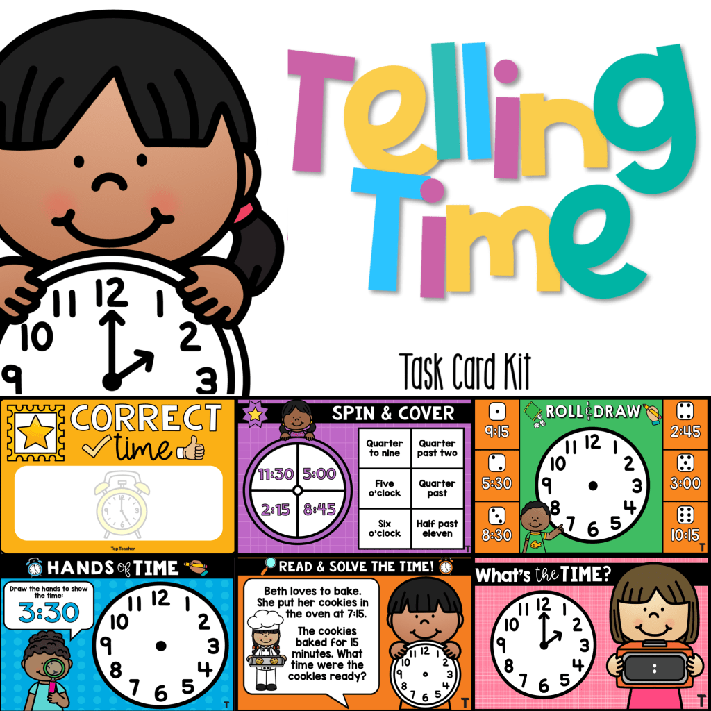 Telling Time Task Cards Package Top Teacher